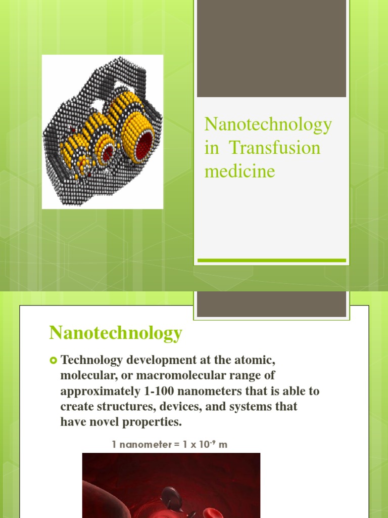 Nanotechnology in Transfusion Medicine | PDF | Nanotechnology | Red ...