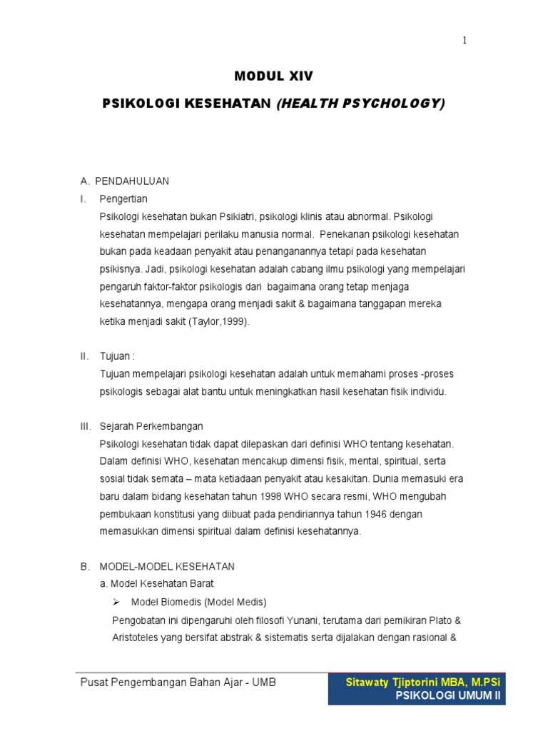 Psikologi Kesehatan Pdf