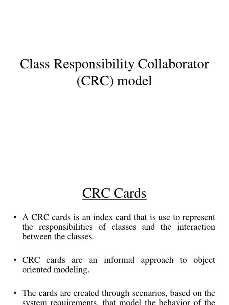 CRC Model in Software Engineering | PDF | Art