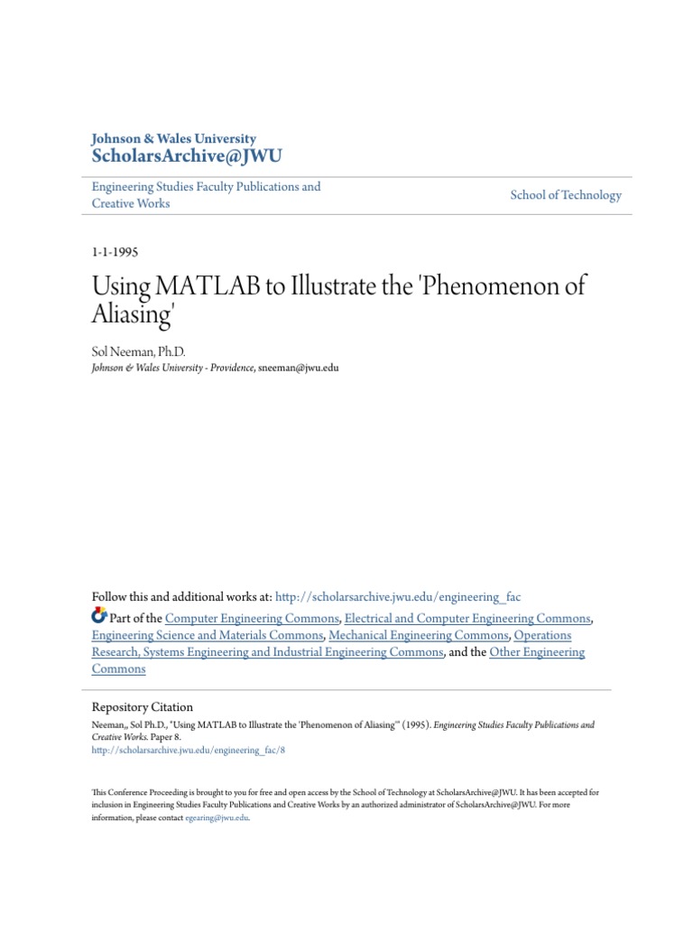 Aliasing Using MATLAB-An Illustration | PDF | Sampling (Signal ...
