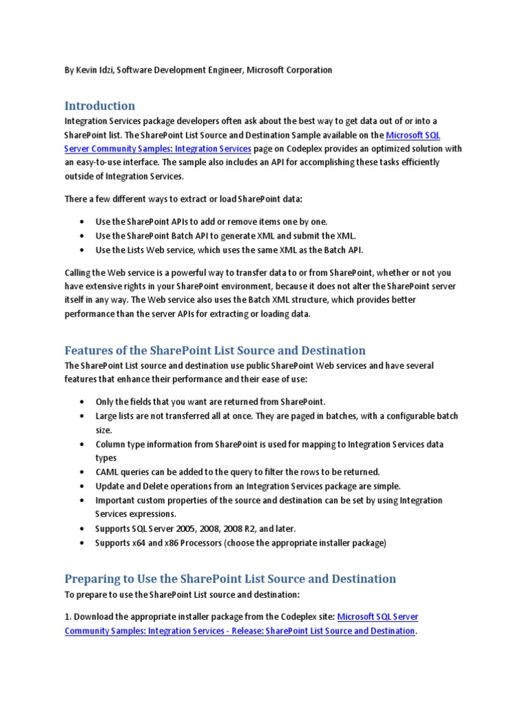 SharePoint SSIS Adapters 2011 | PDF | Share Point | Microsoft Sql Server