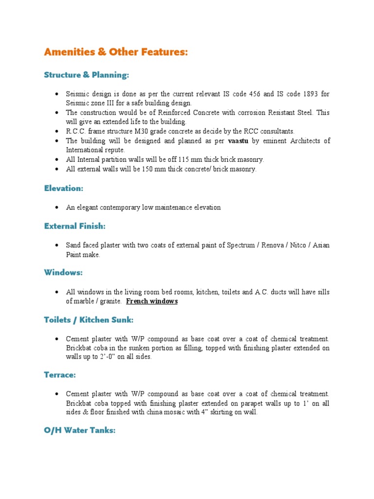 Amenities & Other Features:: Structure & Planning | PDF | Manmade ...