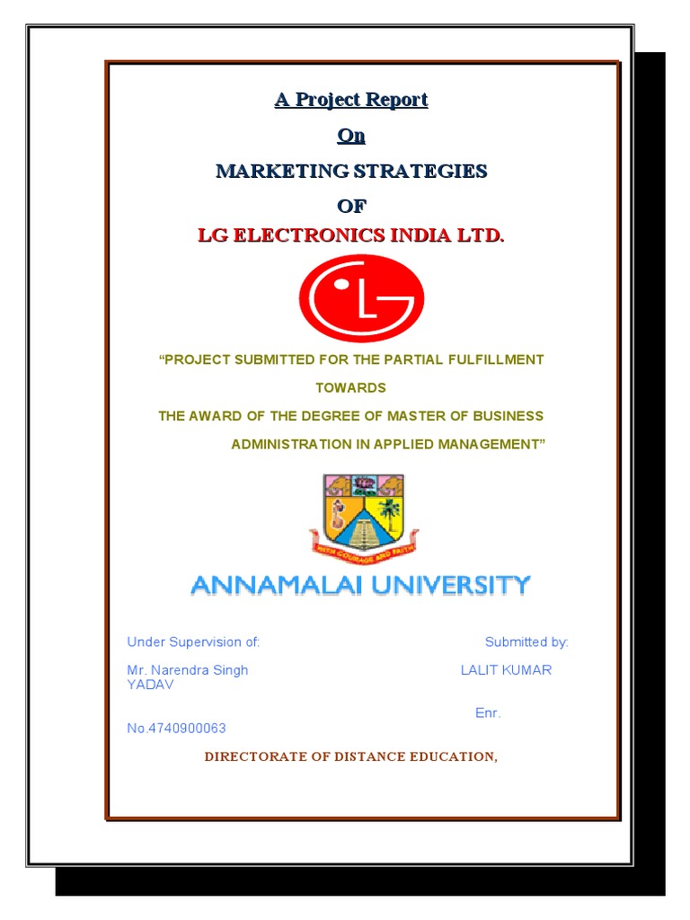 Marketing Strategy of LG PROJECT | PDF | Business | Business (General)