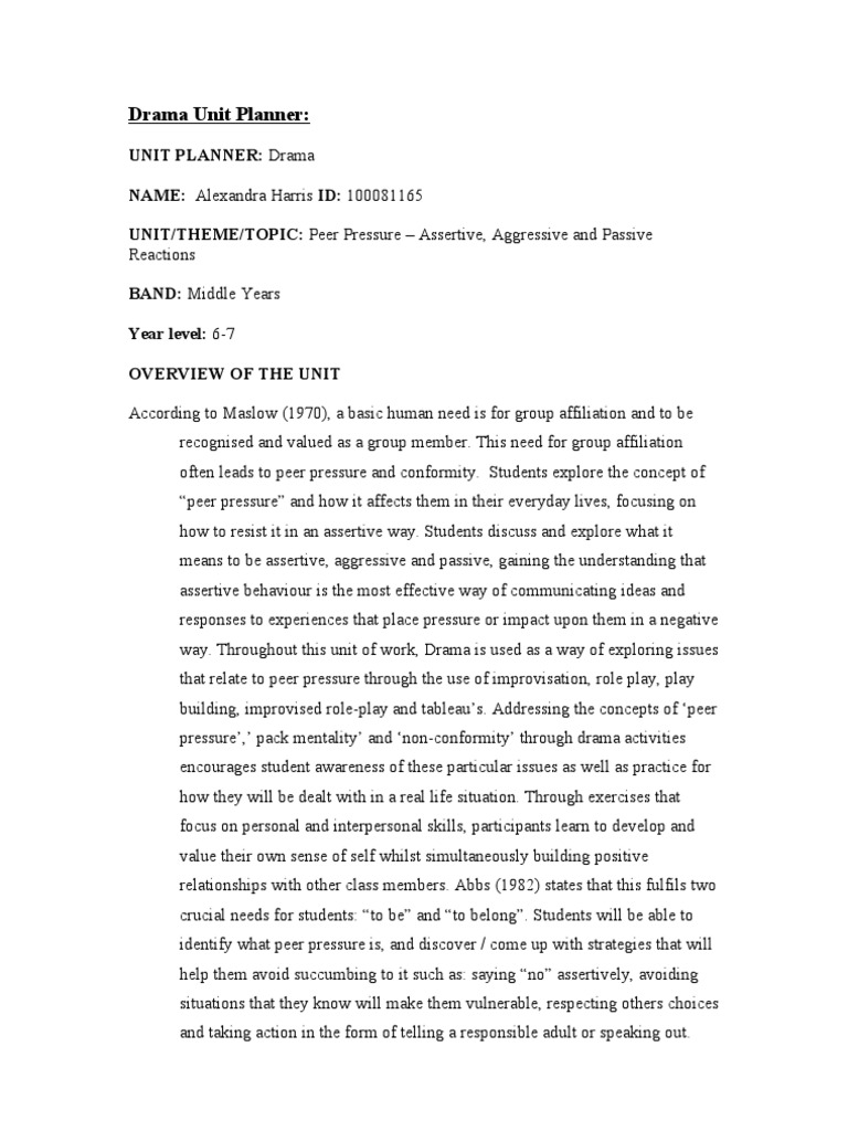 Drama Unit Planner | Download Free PDF | Teachers | Empathy