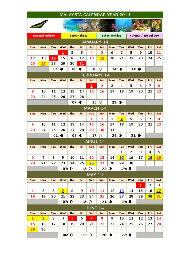 Malaysia Calendar Year 2014 | PDF | Observances | Malaysia