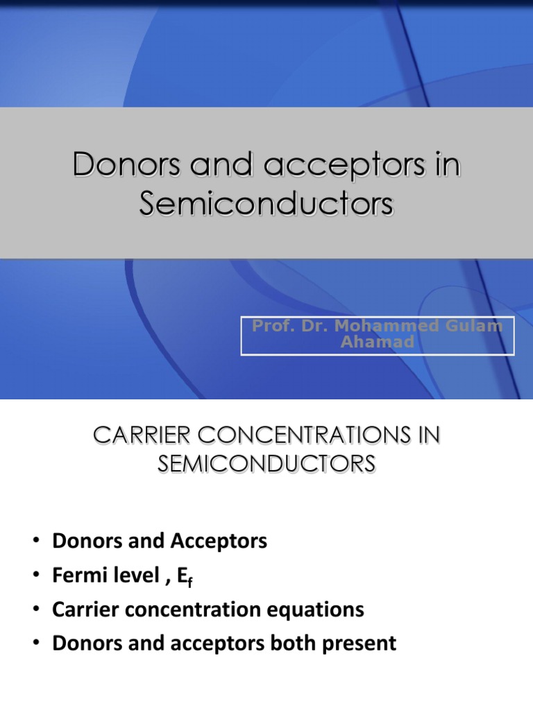 Donors and Acceptors in Semiconductors | Doping (Semiconductor) | Molecular Physics | Free 30 ...