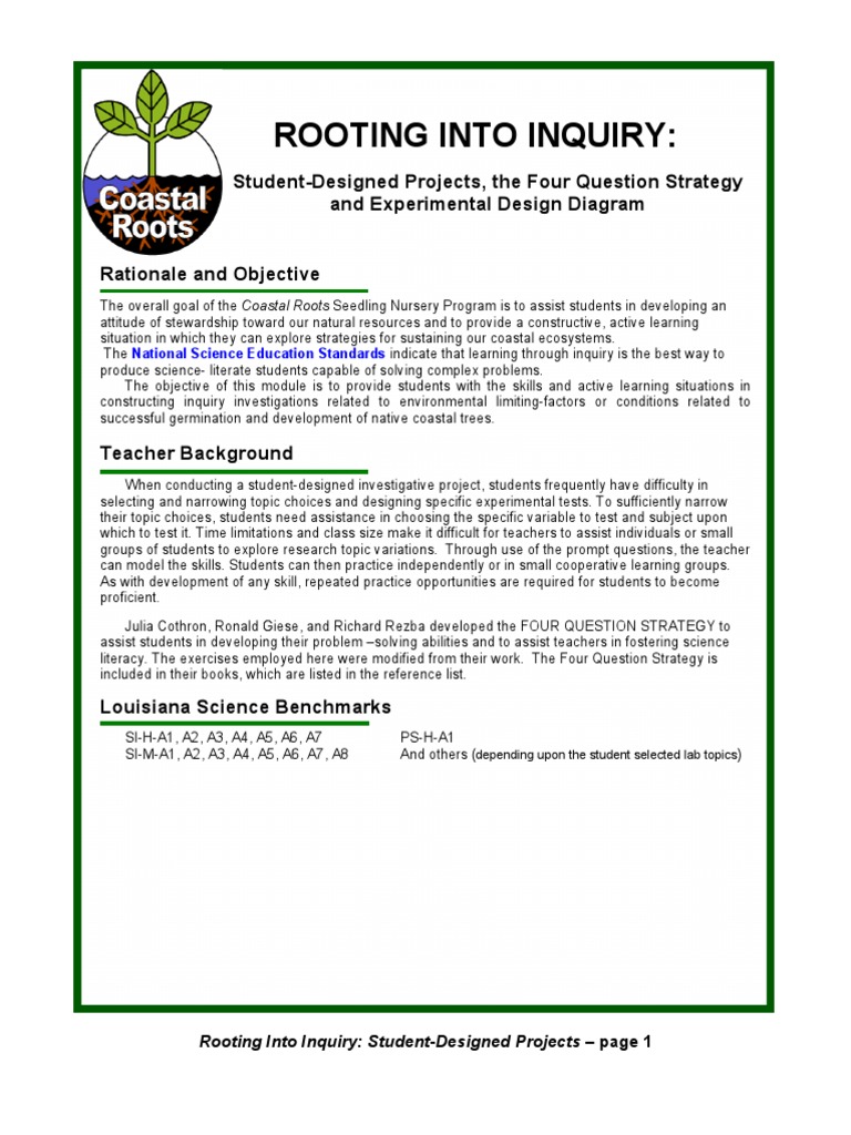 Four Question Strategy for Inquiry Projects | PDF | Experiment ...