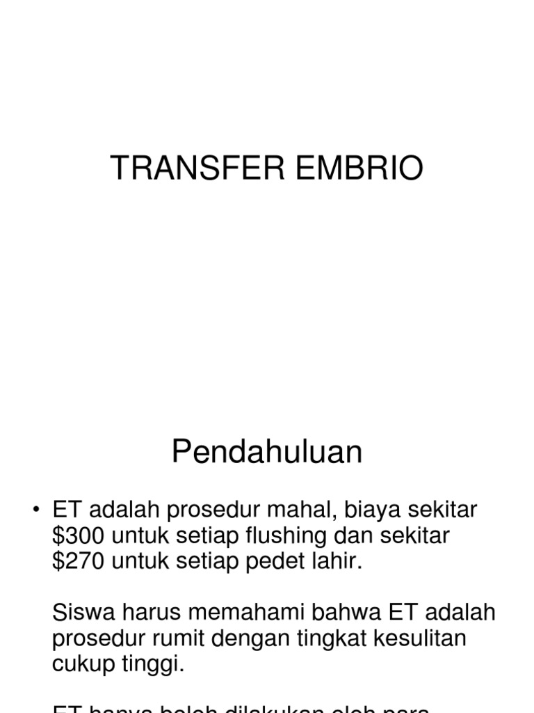 Transfer Embrio | PDF