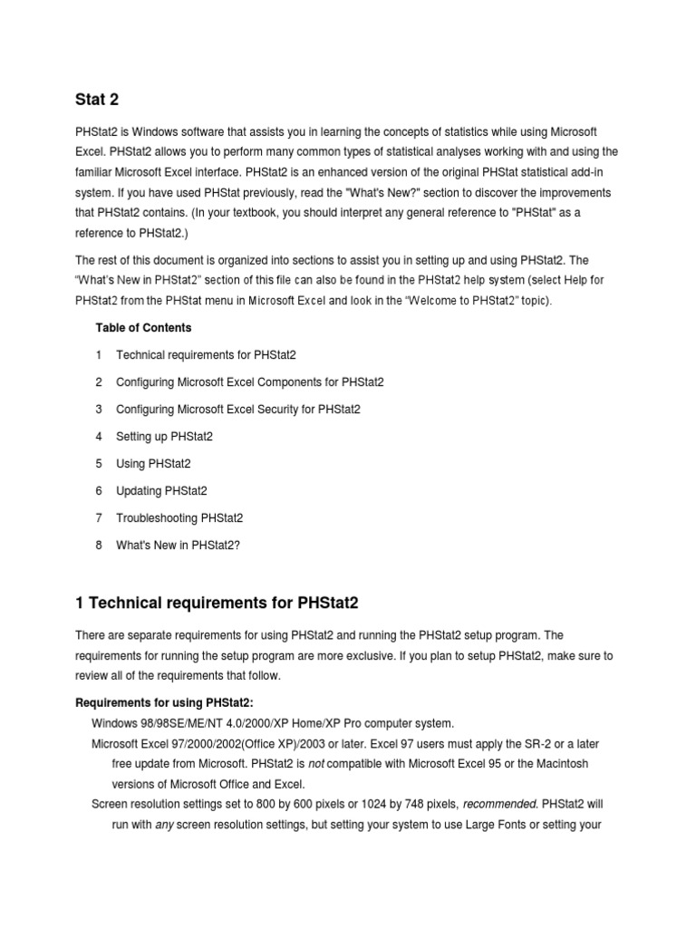 Stat 2 | PDF | Microsoft Excel | Microsoft Windows