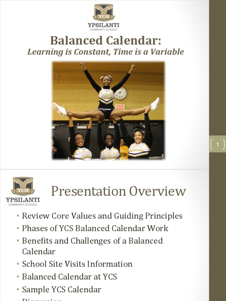 Balanced Calendar:: Learning Is Constant, Time Is A Variable | PDF ...