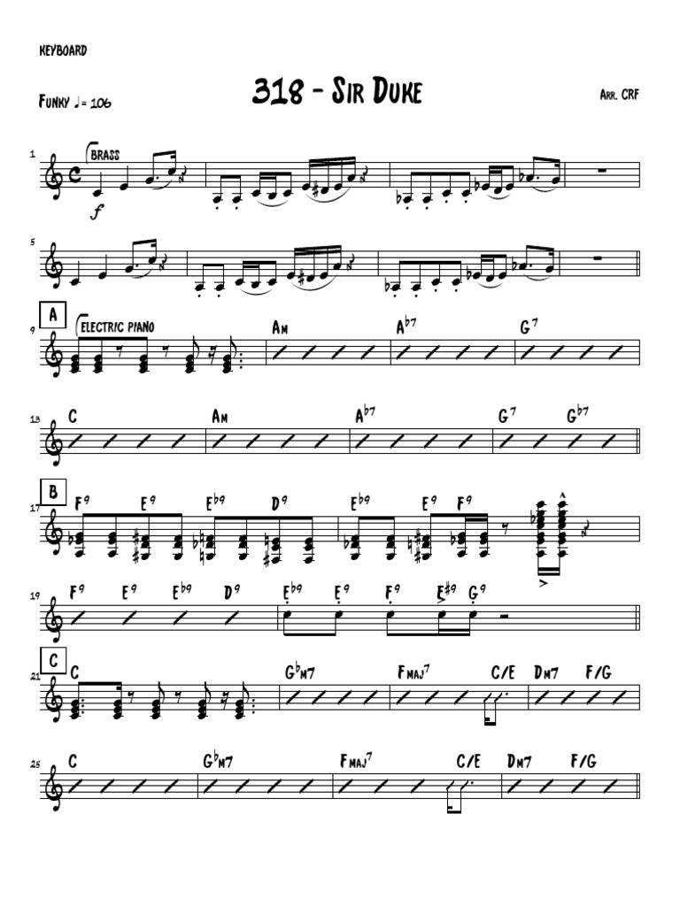 318 - Sir Duke - Keyboard | PDF