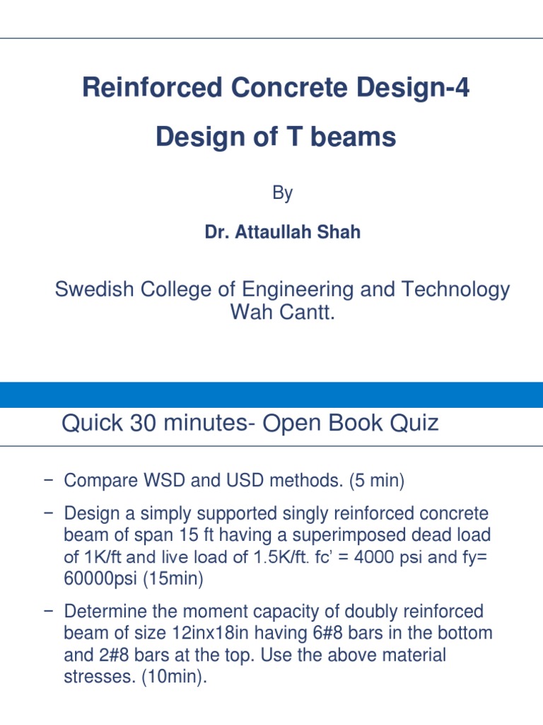 RCC-Lec-05-T Beams | PDF