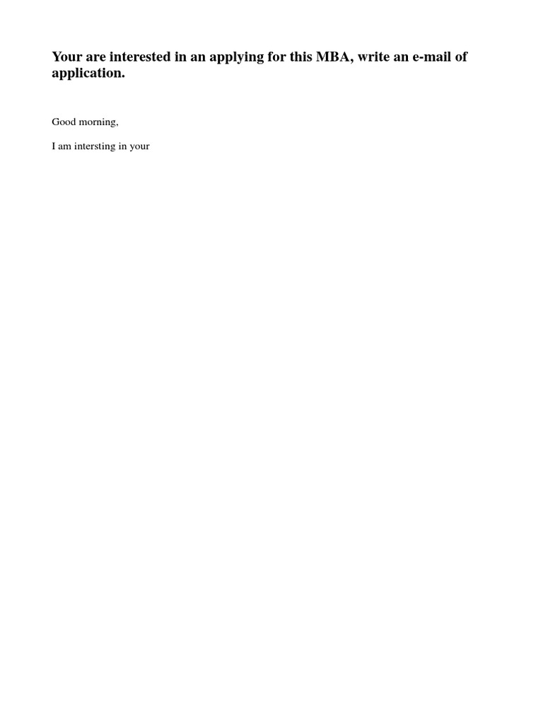 MBA Application Email Template | PDF