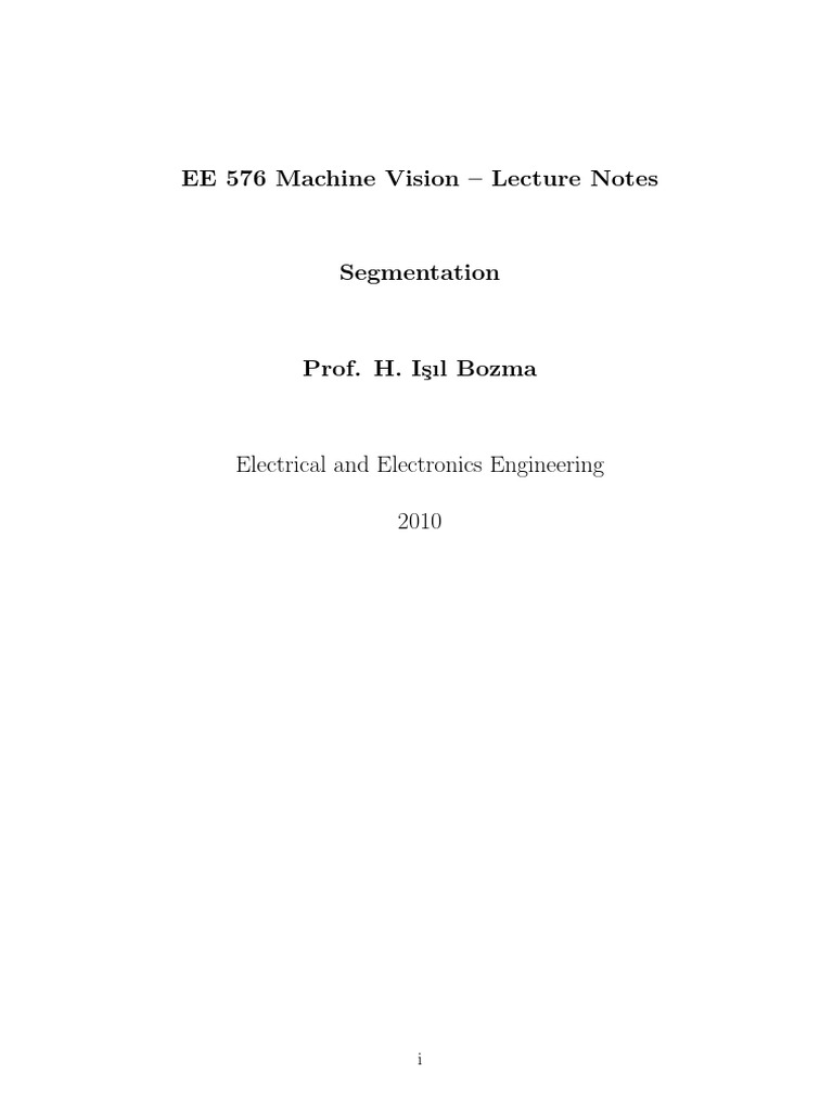 EE 576 Machine Vision - Lecture Notes | Download Free PDF | Image ...