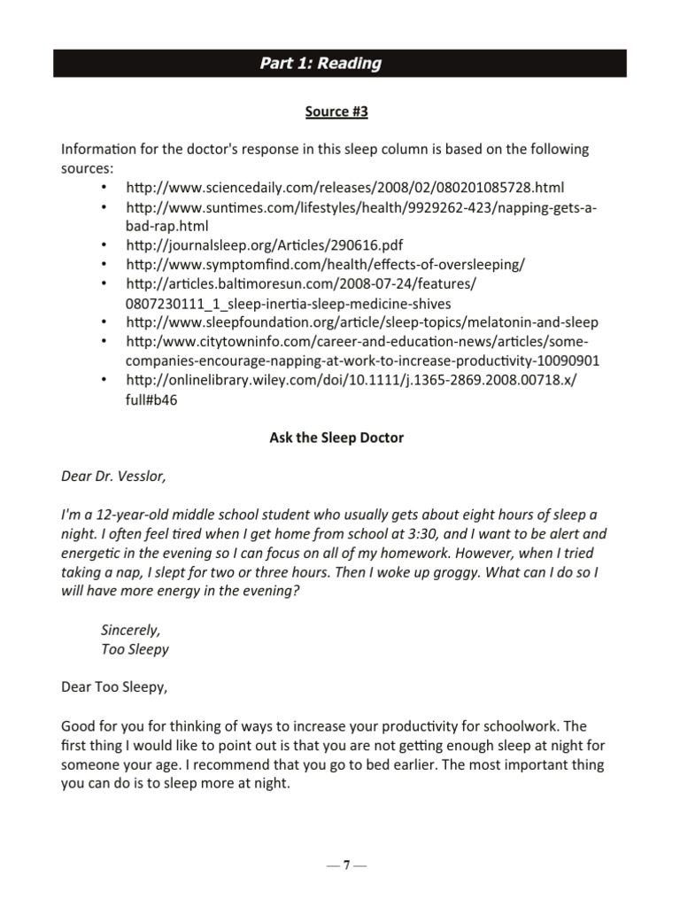 Source 3 - GD Ela Performance Task Level 1 Spring 2014 | PDF ...