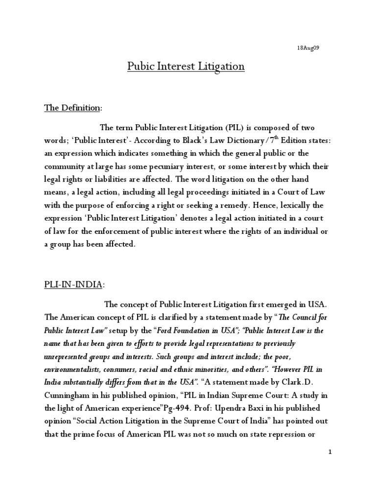 Public Interest Litigation | Standing (Law) | Virtue | Free 30-day ...