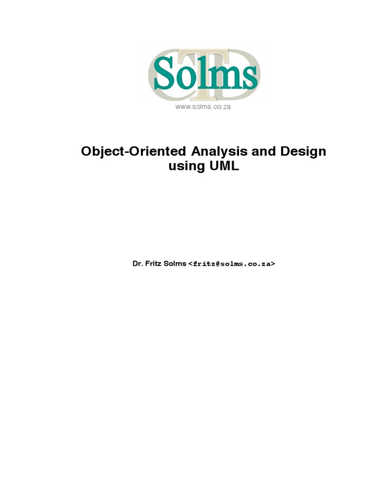 Object Oriented Analysis and Design Using Um L | PDF | Class (Computer Programming ...