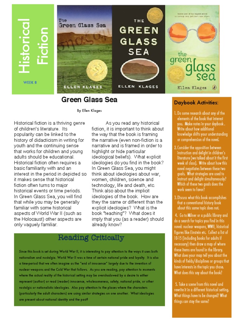 Green Glass Sea Reading Guide | PDF | Children's Literature | Ideologies