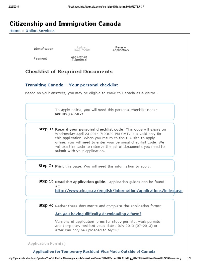 HTTP WWW - Cic.gc - Ca English PDF Kits Forms IMM5257B | PDF | Travel ...