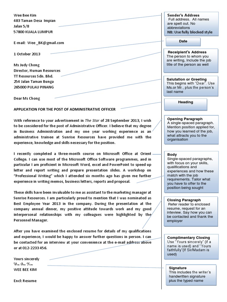 Cover Letter FormatSample Cover Letter | PDF | Résumé | Communication