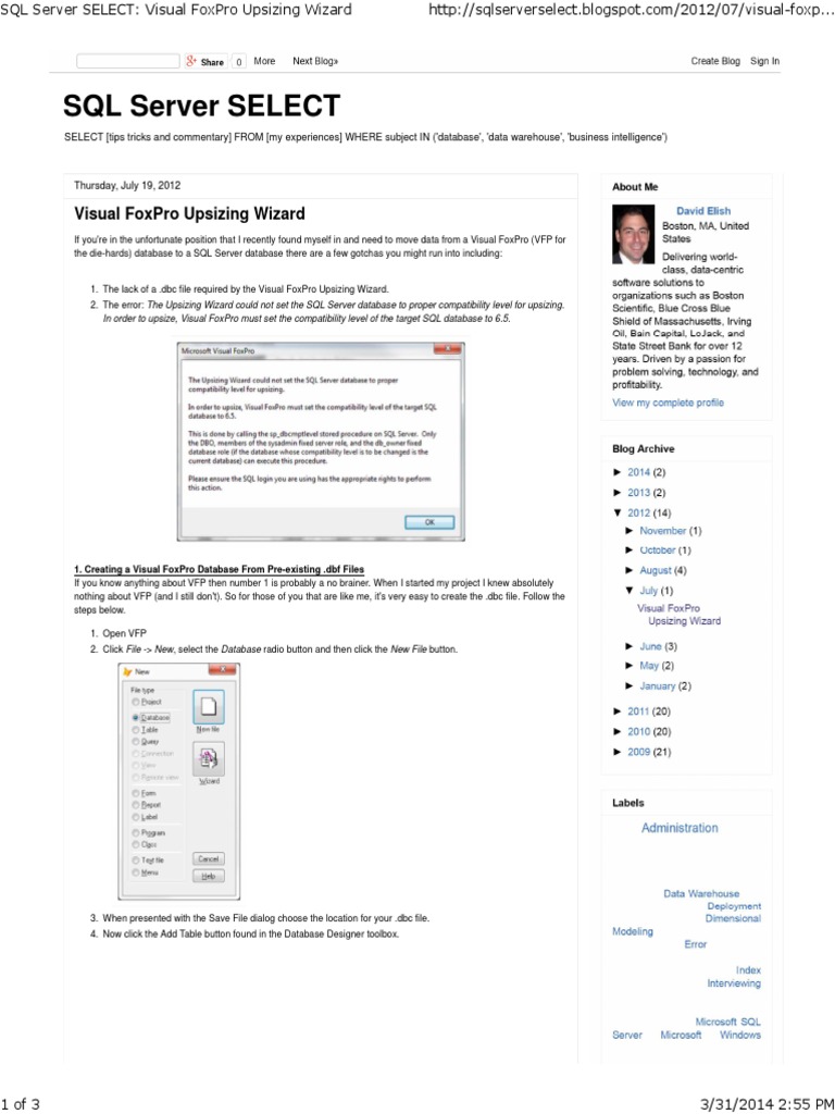SQL Server SELECT - Visual FoxPro Upsizing Wizard | PDF | Microsoft Sql ...