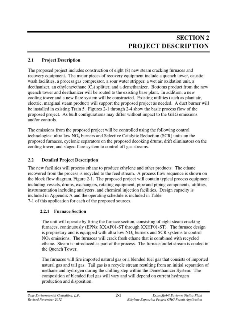 Exxonmobil Olefins Process Description | PDF | Furnace | Natural Gas