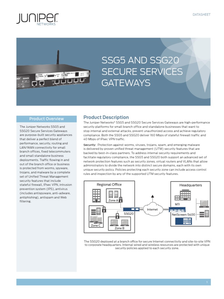 Juniper SSG5 Datasheet | PDF | Virtual Private Network | I Pv6