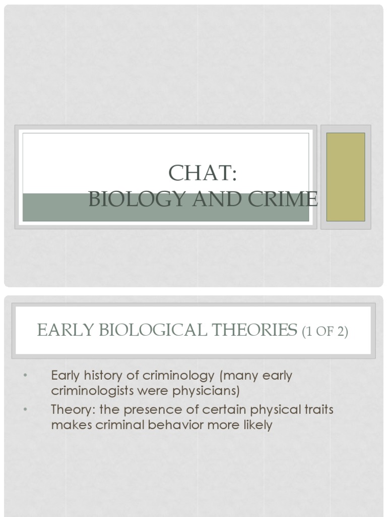 Early Biological Theories of Crime | PDF | Juvenile Delinquency | Twin