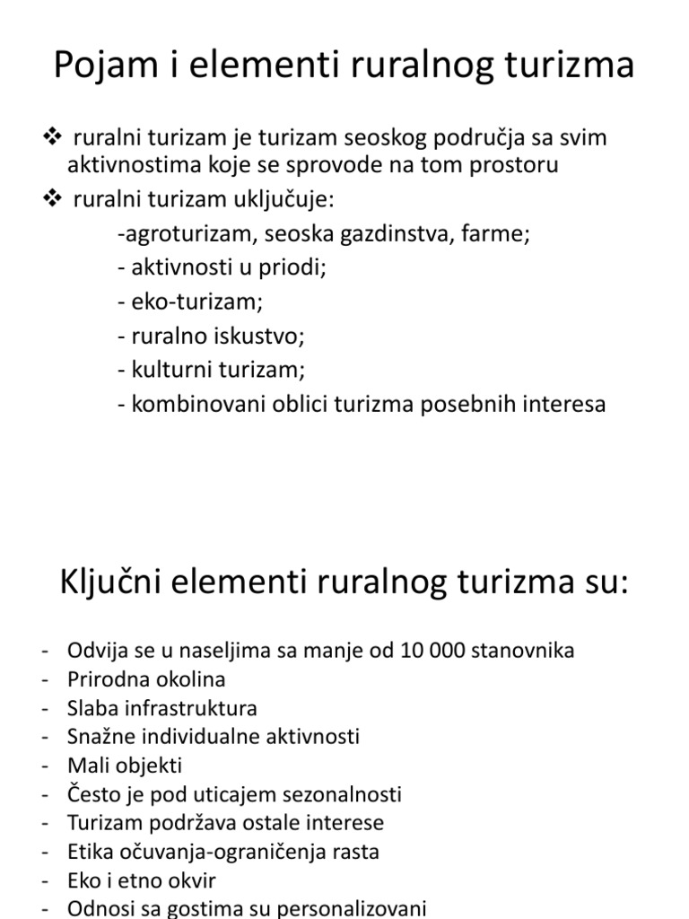 Ruralni Turizam U Srbiji | PDF