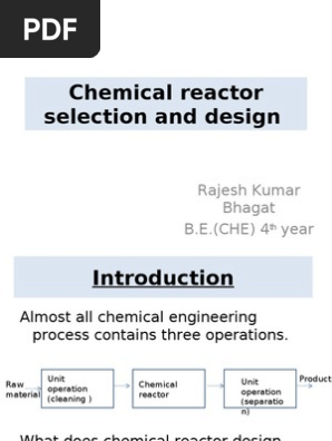 Chemical Reactor Design Pdf