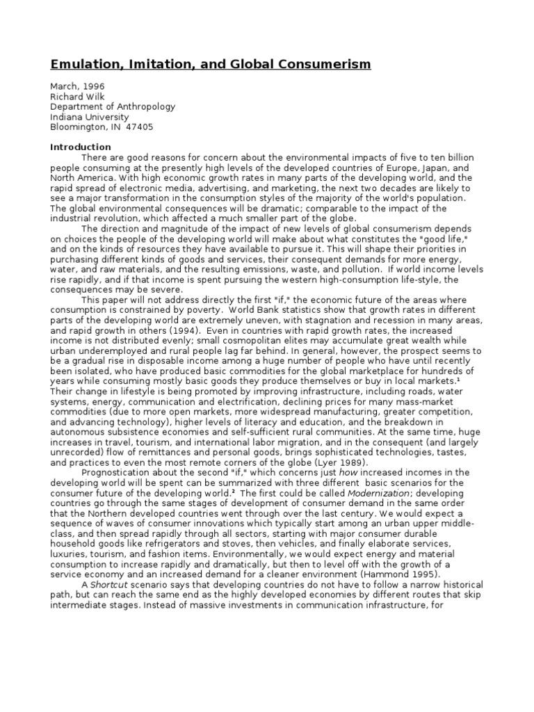 Global Consumerism and Cultural Impact | PDF | Consumerism ...