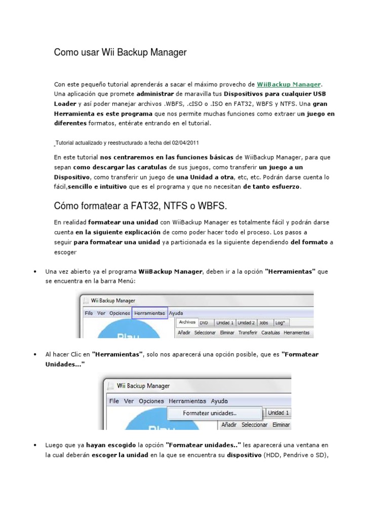 Como Usar Wii Backup Manager | Descargar gratis PDF | Archivo de computadora | Point and Click