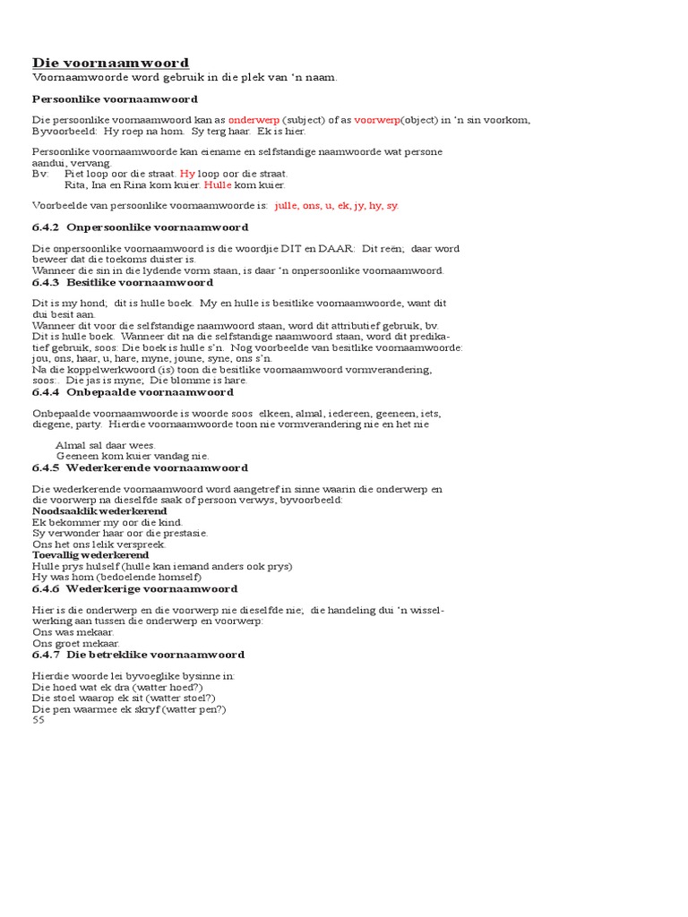 Afrikaans Taal - en Spelreels GR 4-12 - 6. Woordsoorte | PDF