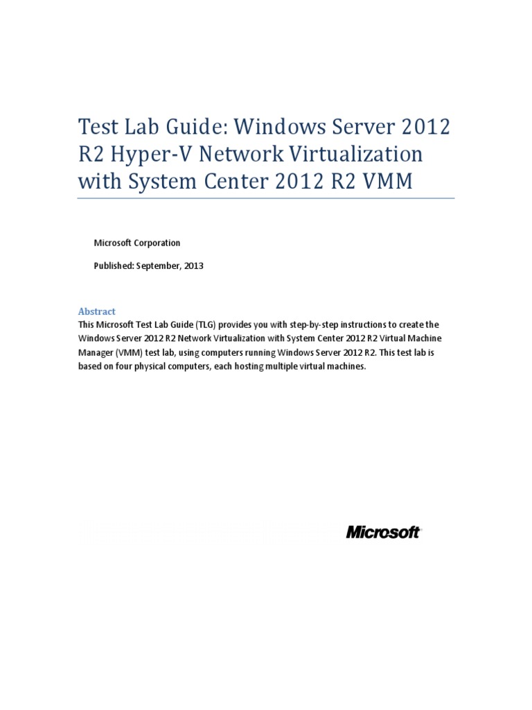 Windows Server 2012 R2 Hyper-V Network Virtualization With System ...