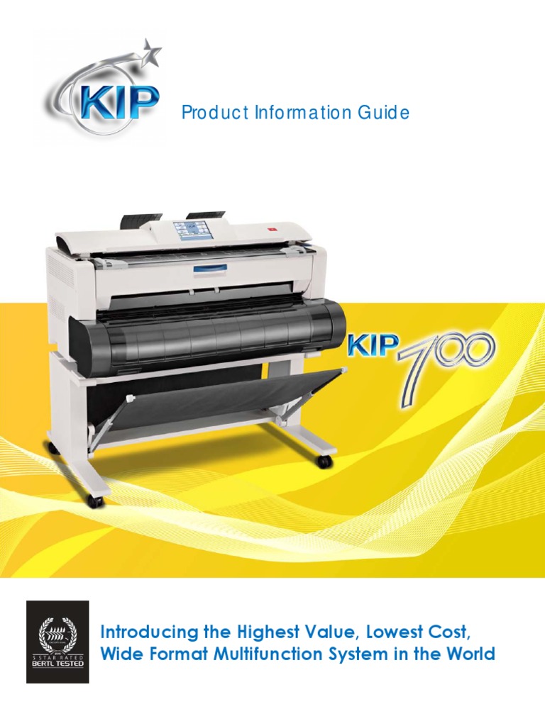 Kip 700 Product Information Guide | Image Scanner | Touchscreen