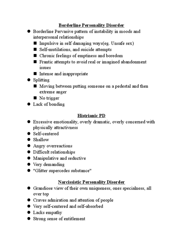 Borderline Personality Disorder | PDF