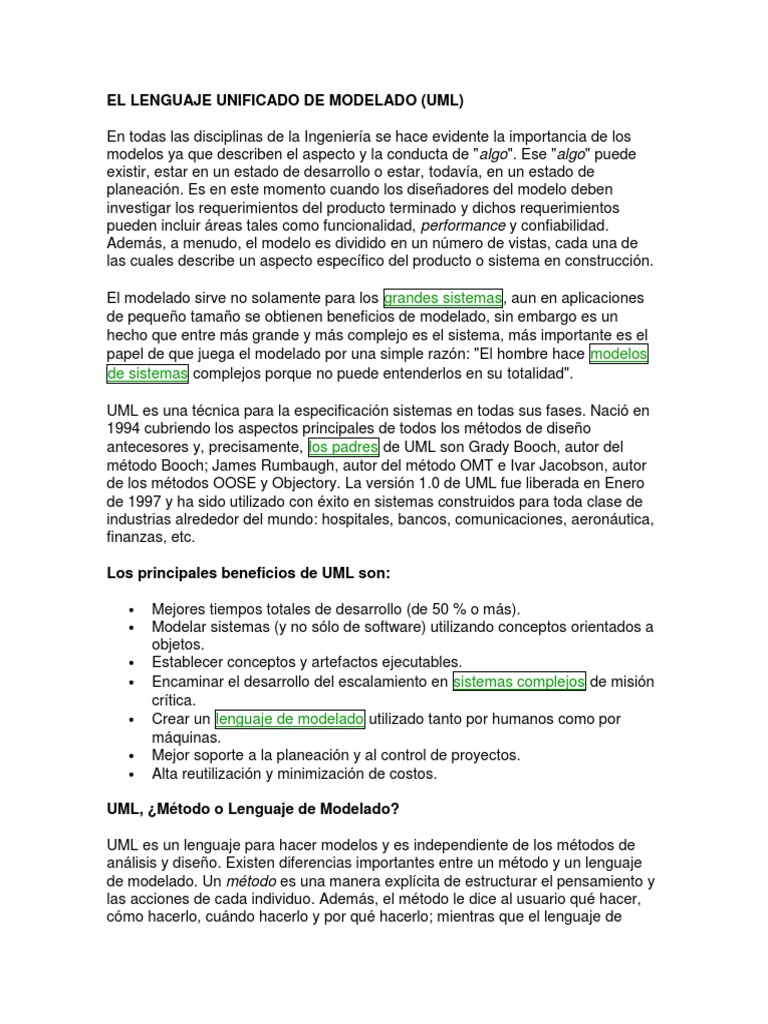 Lenguaje Unificado de Modelado | PDF | Lenguaje de modelado unificado | Caso de uso