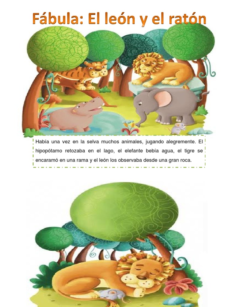 Fábula: El león y el ratón | PDF | León | Ocio