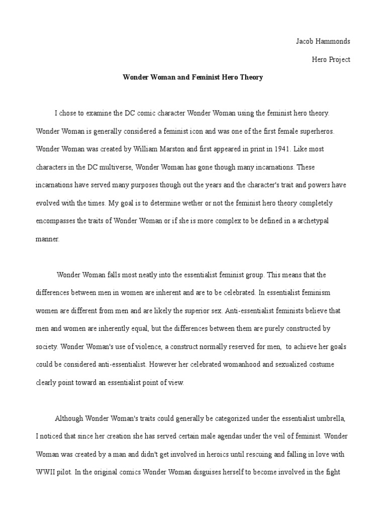 Wonder Woman's Complex Feminist Identity: An Analysis Using Feminist ...