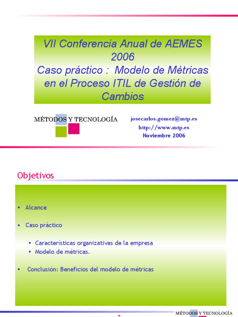 15 Modelo Metricas ITIL | PDF | Itil | Unión Europea