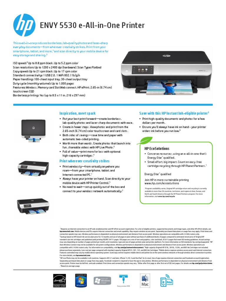 ENVY 5530 e-All-in-One Printer: Inspiration, Meet Spark Save With This ...