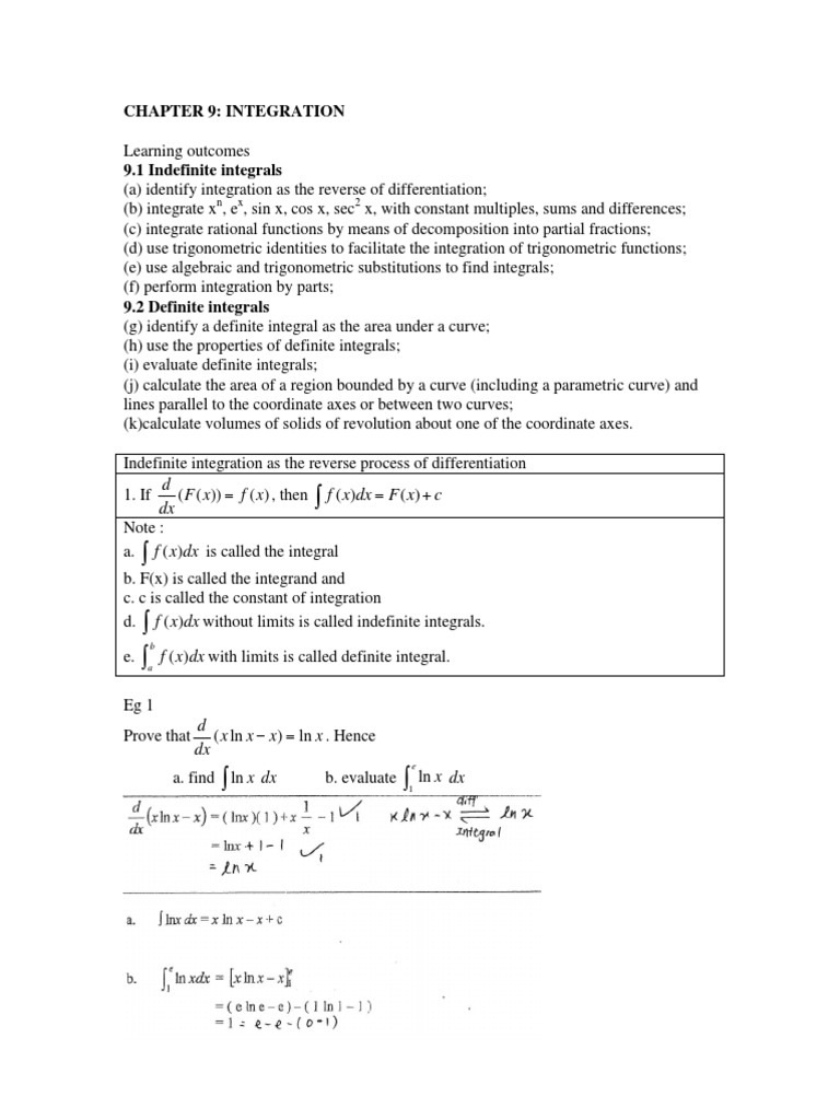 Chapter 9 Integration | PDF | Integral | Mathematical Analysis