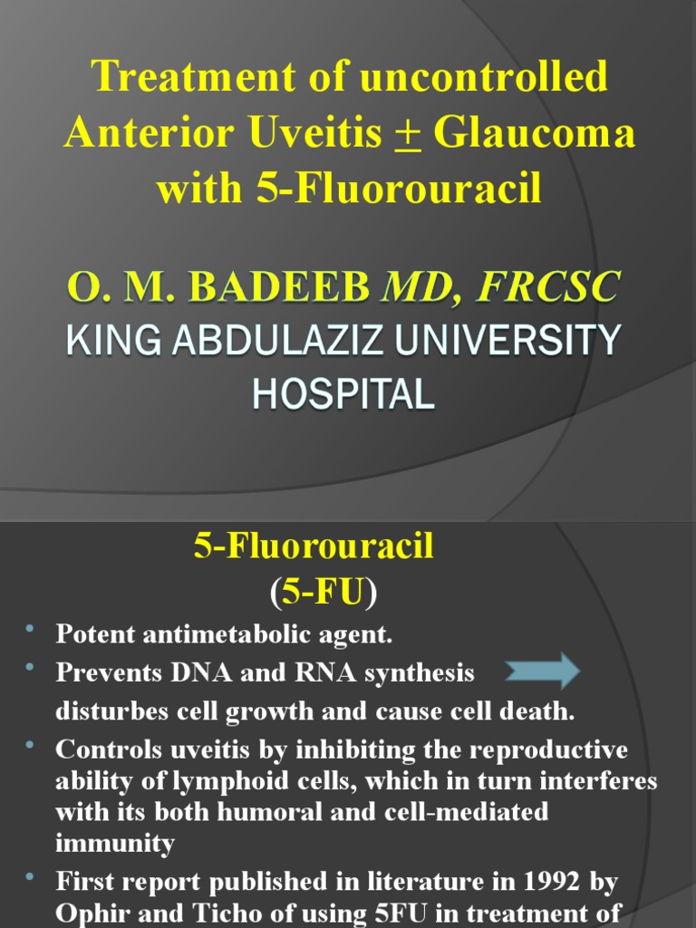 5-Fluorouracil for Anterior Uveitis Treatment | PDF | Immunology | Glaucoma