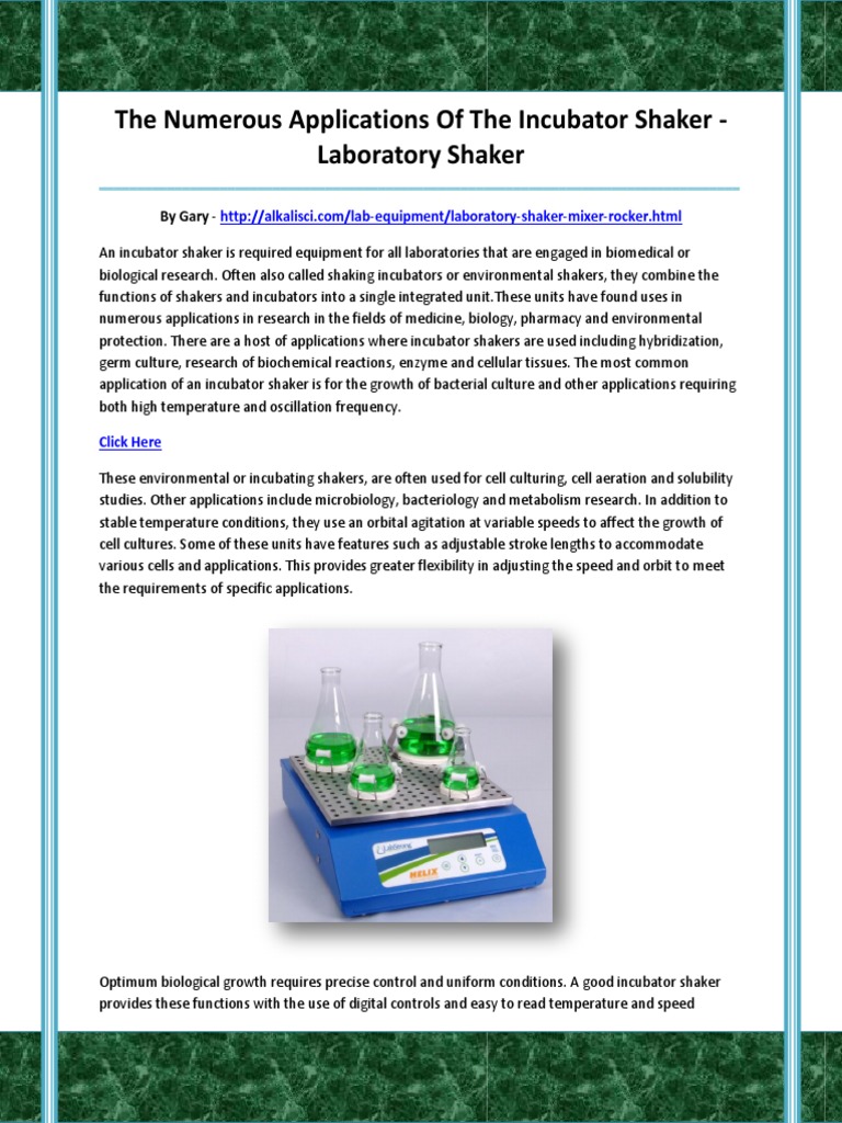 Laboratory Shaker | PDF | Bacteria | Cell Culture