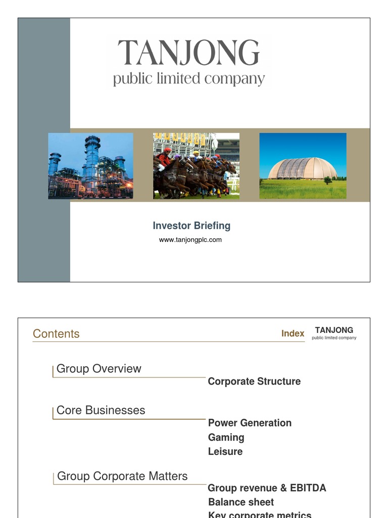 Tanjong PLC - Investor Kit | PDF | Dividend | Corporate Governance