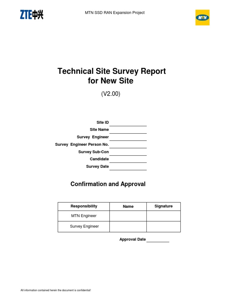 TSSR Template (For New Site) - V2.00 | Surveying | Wireless
