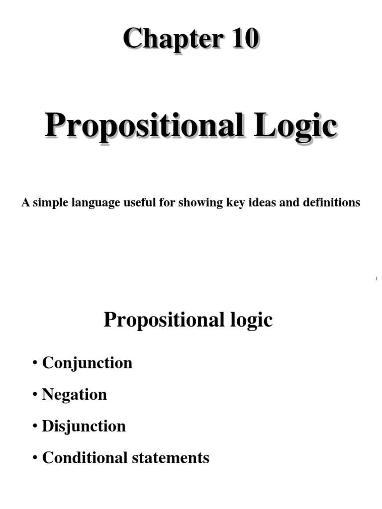 Chapter 10 - Propositional Logic - For Students | PDF | Validity | Truth