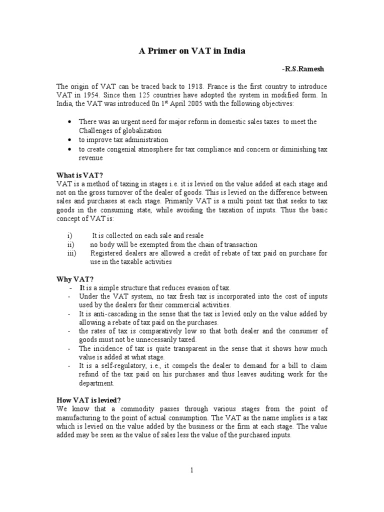 VAT in India | PDF | Value Added Tax | Invoice