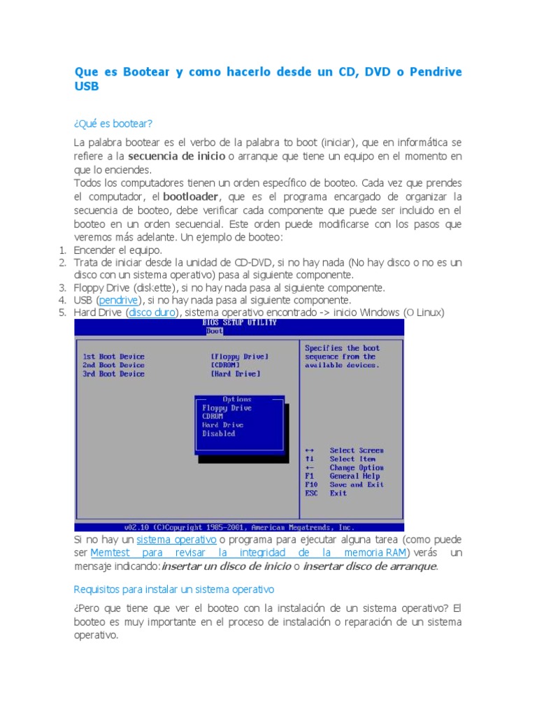 Que Es Bootear y Como Hacerlo Desde Un CD | PDF | Arranque | Memoria USB