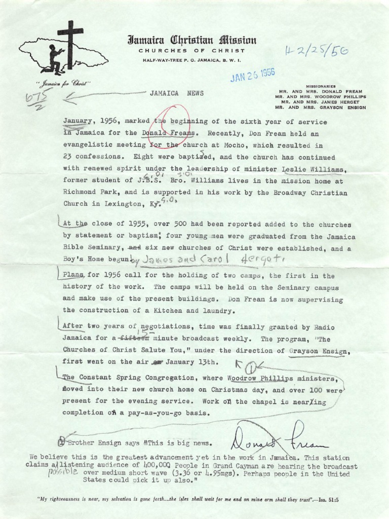 Fream Donald Maxine 1956 Jamaica | PDF | Churches Of Christ | Saint Peter